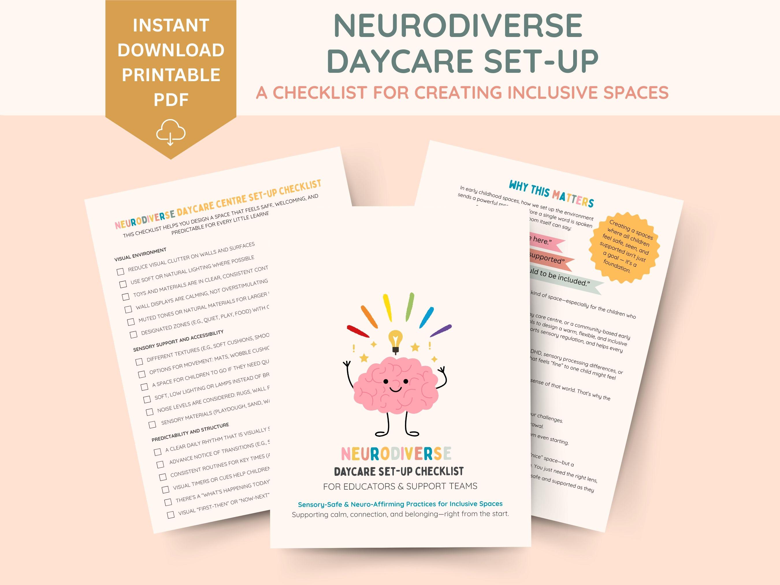 Neurodivergent Daycare Checklist, Daily Daycare Schedule, Daycare Forms ...
