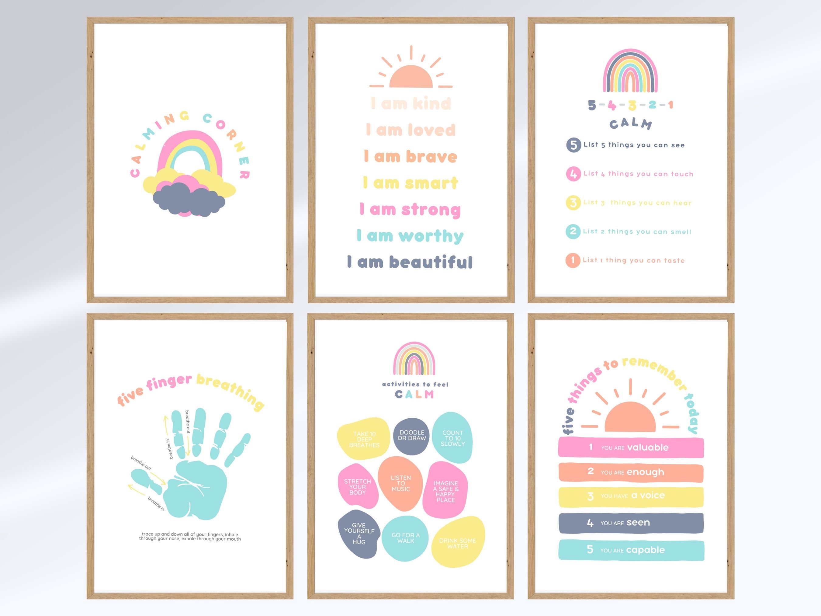 6 Calming Corner Posters, Calm Down Skills, Classroom Boho Calm Down ...