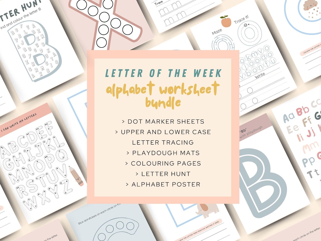 Letter of the Week Worksheets Printable, Alphabet Busy Book, Learning ...