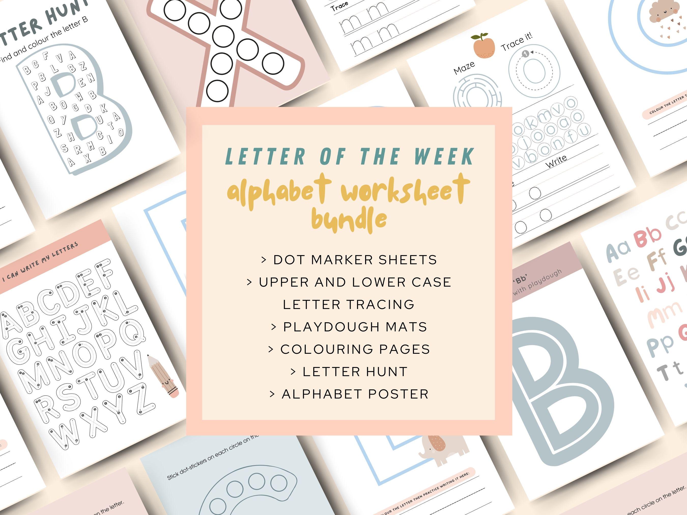 Letter of the Week Worksheets Printable, Alphabet Busy Book, Learning ...
