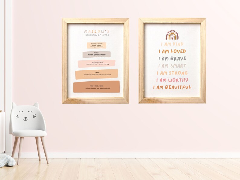 Maslow's Hierarchy of Needs Print School Counselling Poster Office ...