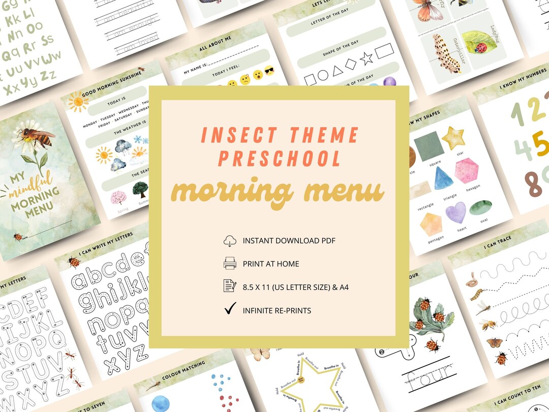 Preschool Morning Menu Printable, Homeschool Preschool, Preschool ...