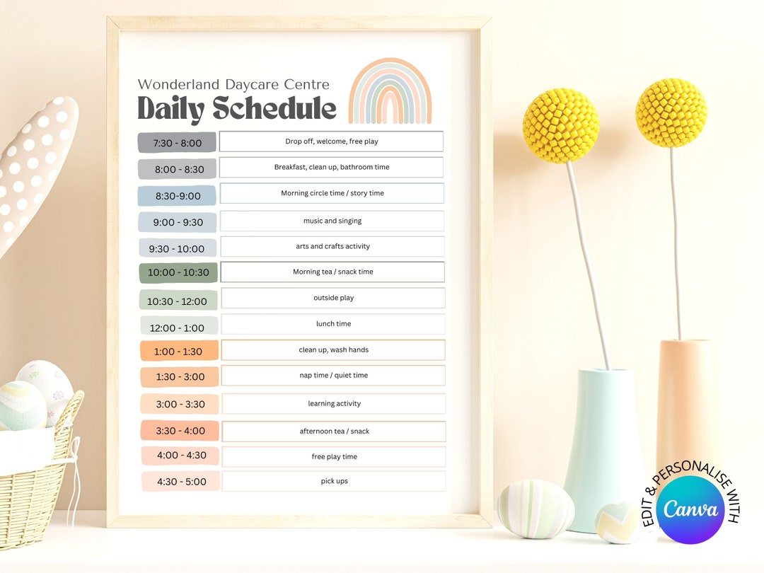 Daily Daycare Schedule, Daycare Forms, Daycare Provider, Home Daycare ...