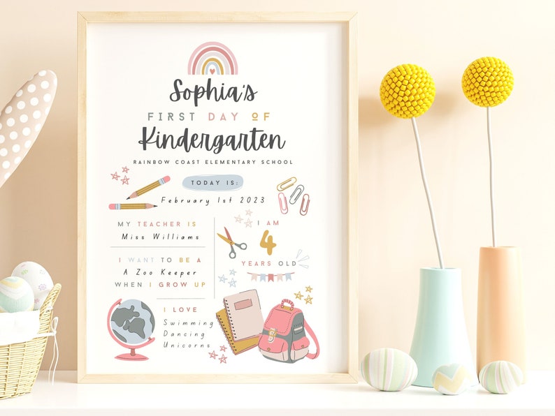 First Day of School Poster Editable First Day of School - Etsy