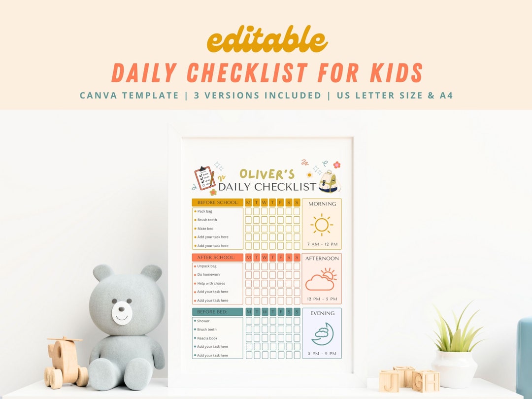 Printable daily schedule for kids - teentery