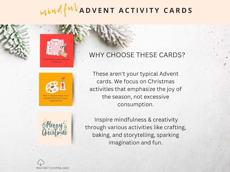 25 Printable Advent Cards, Family Kids Advent Printable, Christmas ...