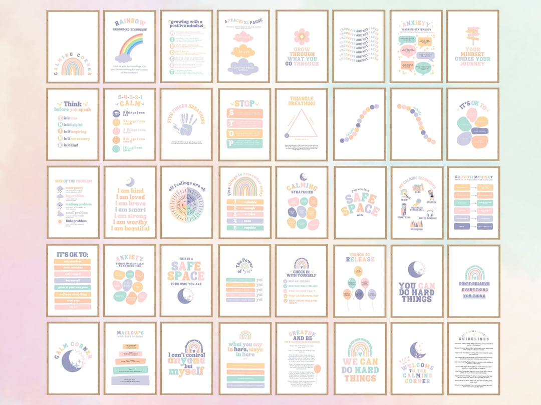 Calming Corner Posters Pastel, Calm Corner Worksheet, Calm Down Corner ...