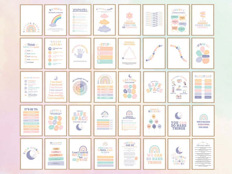 Calming Corner Posters Pastel, Calm Corner Worksheet, Calm Down Corner ...