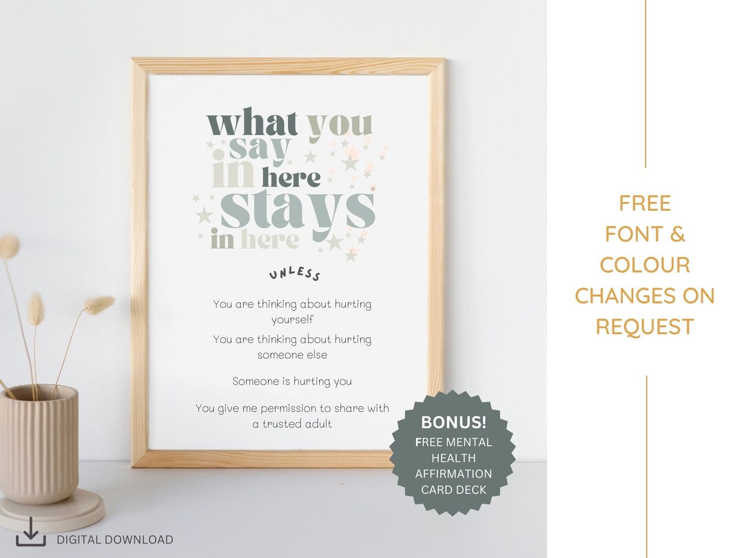 Confidentiality Counseling Office Decor Sign Social Work School ...