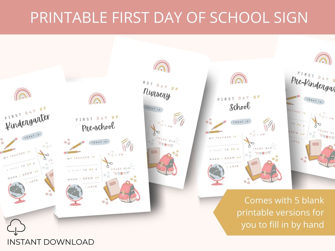 First Day of School Poster Editable First Day of School - Etsy