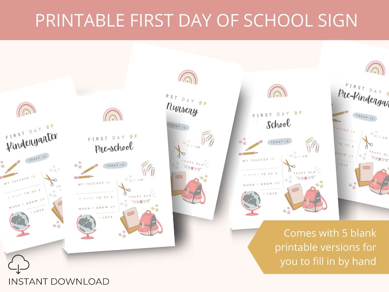 First Day of School Poster Editable First Day of School - Etsy