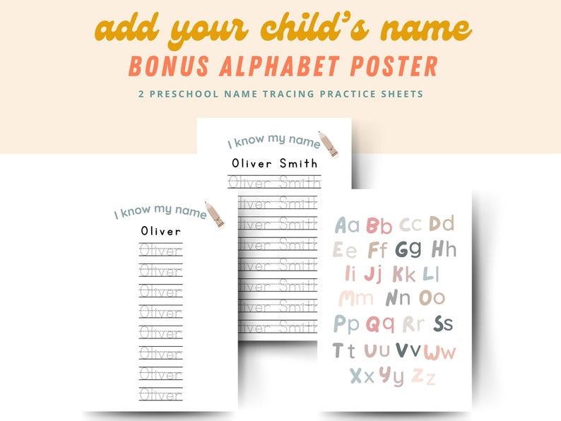 Editable Custom Name Tracing Sheet Personalized Name Tracing Page Prek ...