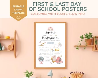 Editable First Day of School Sign Template, Last Day of School ...
