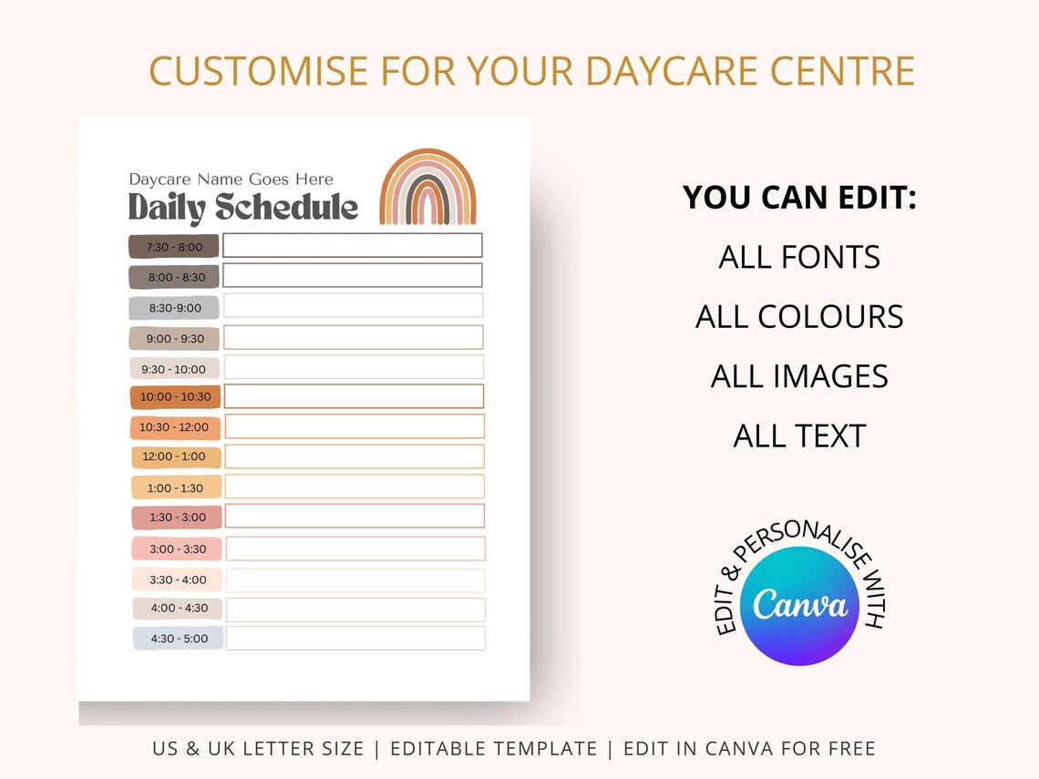 Daily Daycare Schedule, Daycare Forms, Daycare Provider, Home Daycare ...