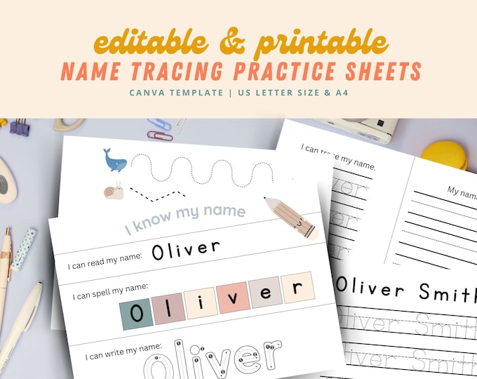 I Can Write My Name Worksheet | Editable Custom Name Tracing Sheet ...