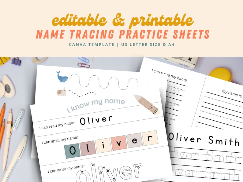 I Can Write My Name Worksheet | Editable Custom Name Tracing Sheet ...