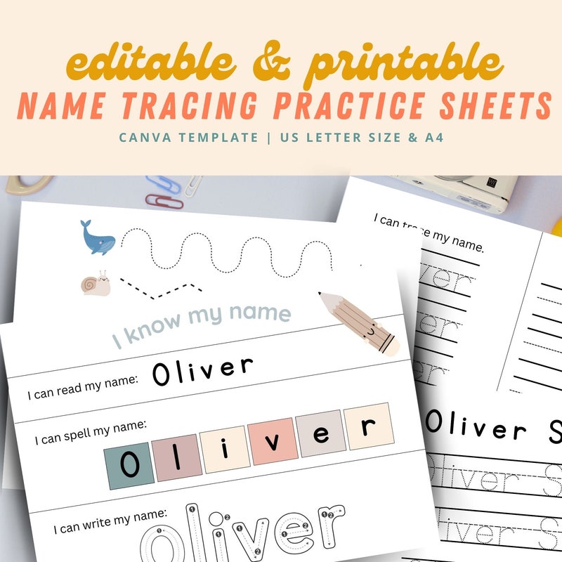 Name Tracing Templates - Etsy