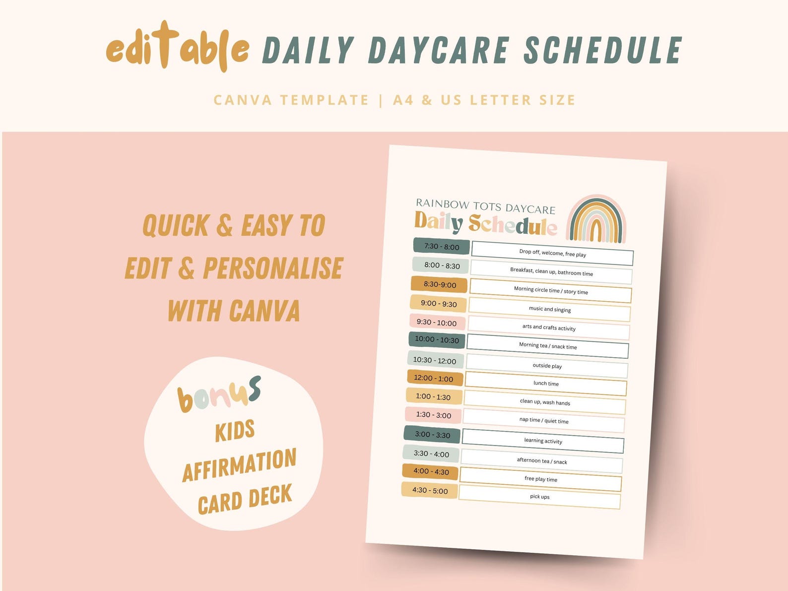 Daily Daycare Schedule, Daycare Forms, Daycare Provider, Home Daycare ...