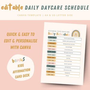 Daily Daycare Schedule, Daycare Forms, Daycare Provider, Home Daycare ...