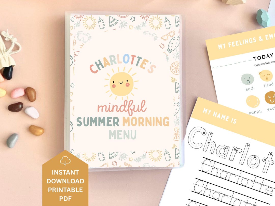 Custom Summer Morning Menu, Preschool Morning Menu Printable, Preschool ...