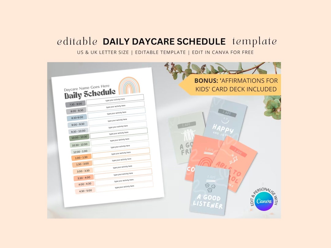 Daily Daycare Schedule, Daycare Forms, Daycare Provider, Home Daycare ...