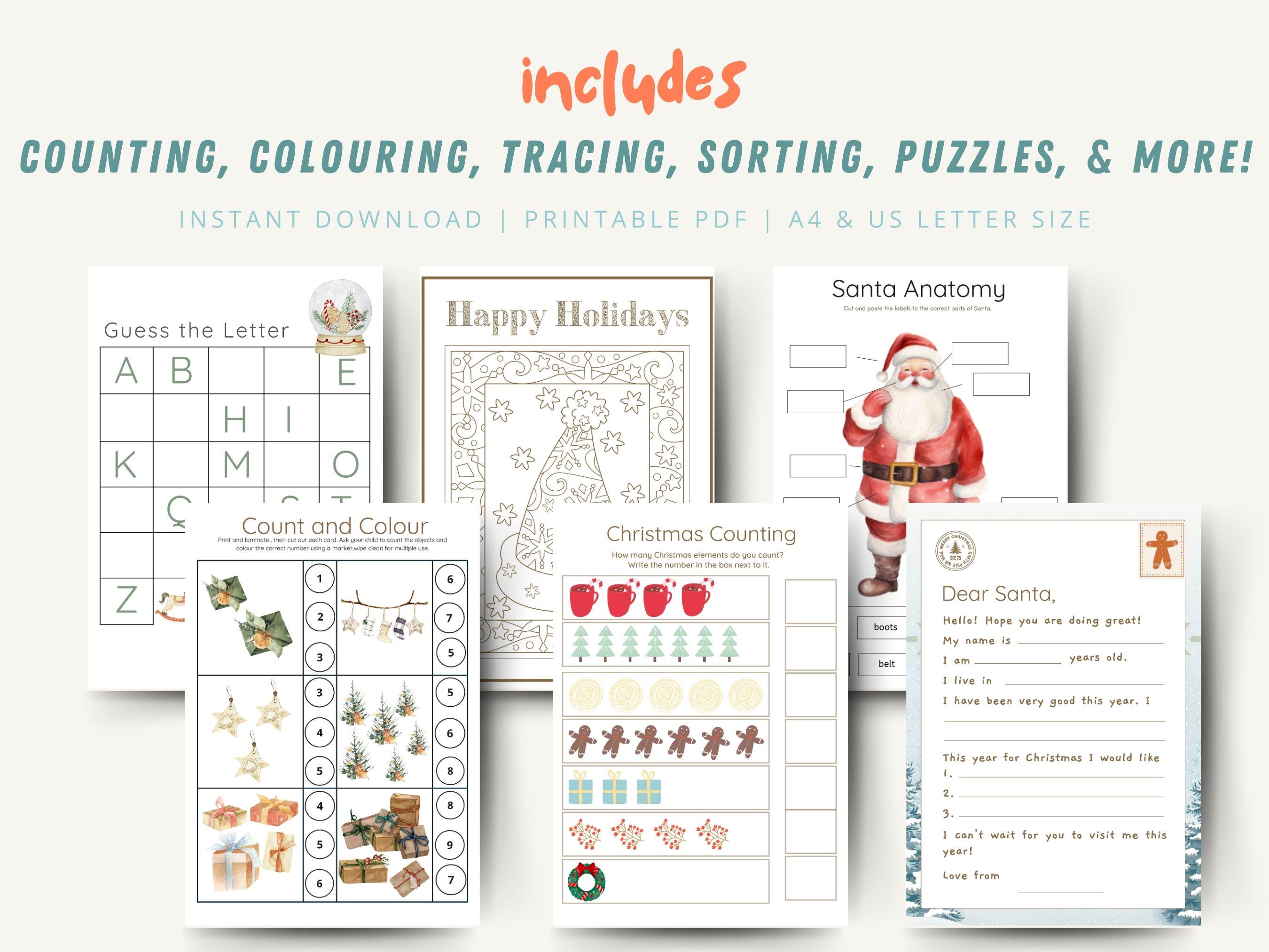 Christmas Activity Pack Printable, Homeschool Bundle, Christmas ...