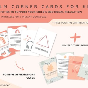 Boho Calming Corner Flashcards, Calming Strategies Flash Cards, Calming ...