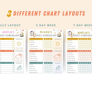 Kids School Day Checklist Schedule Printable, Editable Chore Chart ...