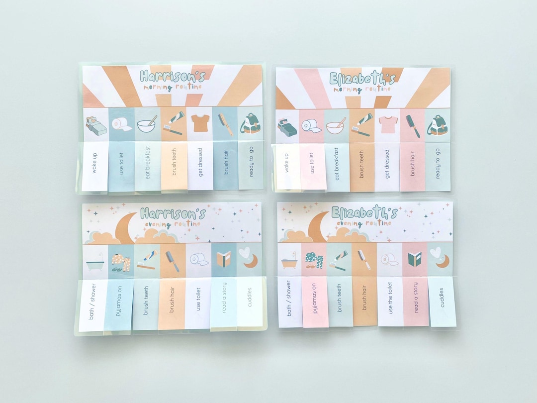 Morning & Evening Routine Flip Chart, Toddler Routine Flip Chart, Kids ...