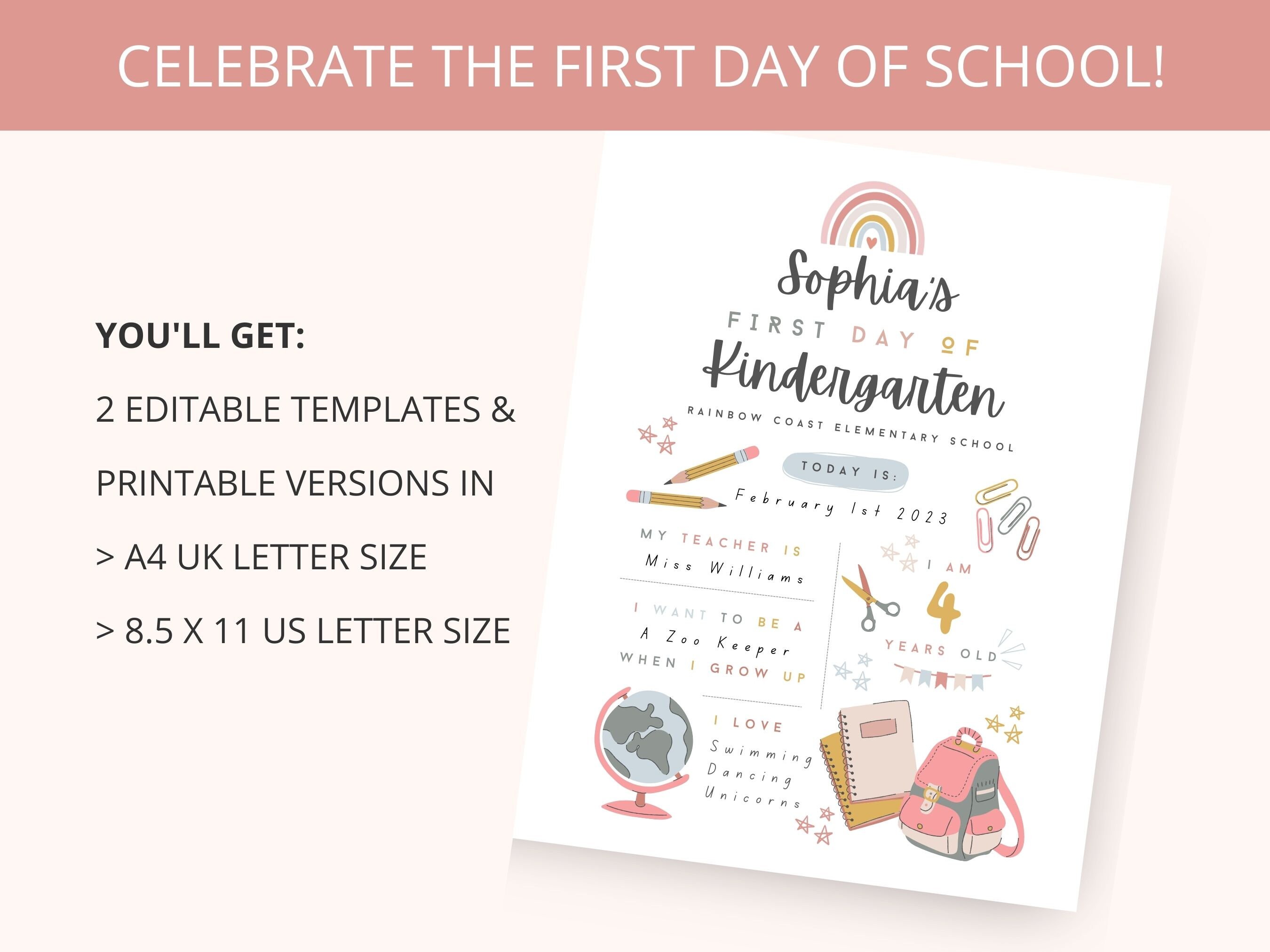 First Day of School Poster Editable First Day of School - Etsy