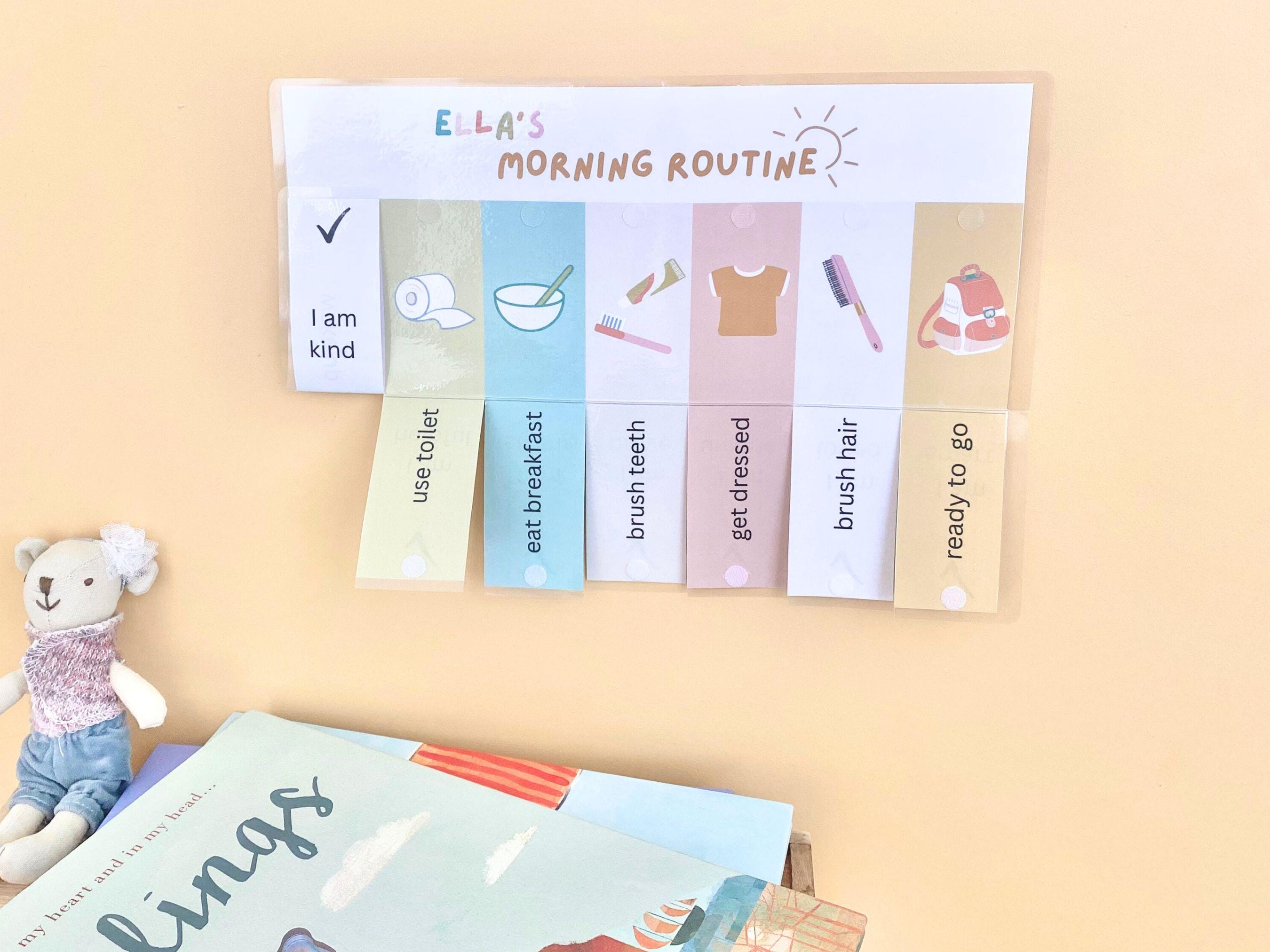 Morning & Evening Routine Flip Chart, Toddler Routine Flip Chart, Kids ...