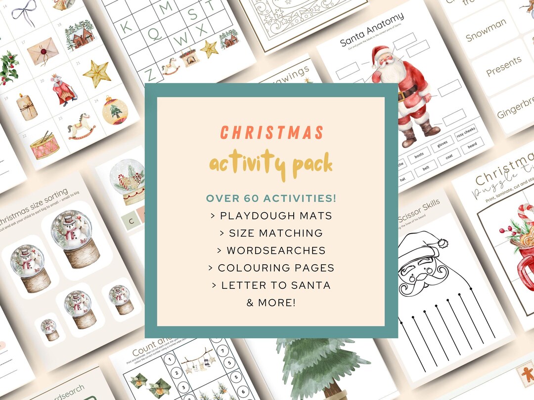Christmas Activity Pack Printable, Homeschool Bundle, Christmas ...