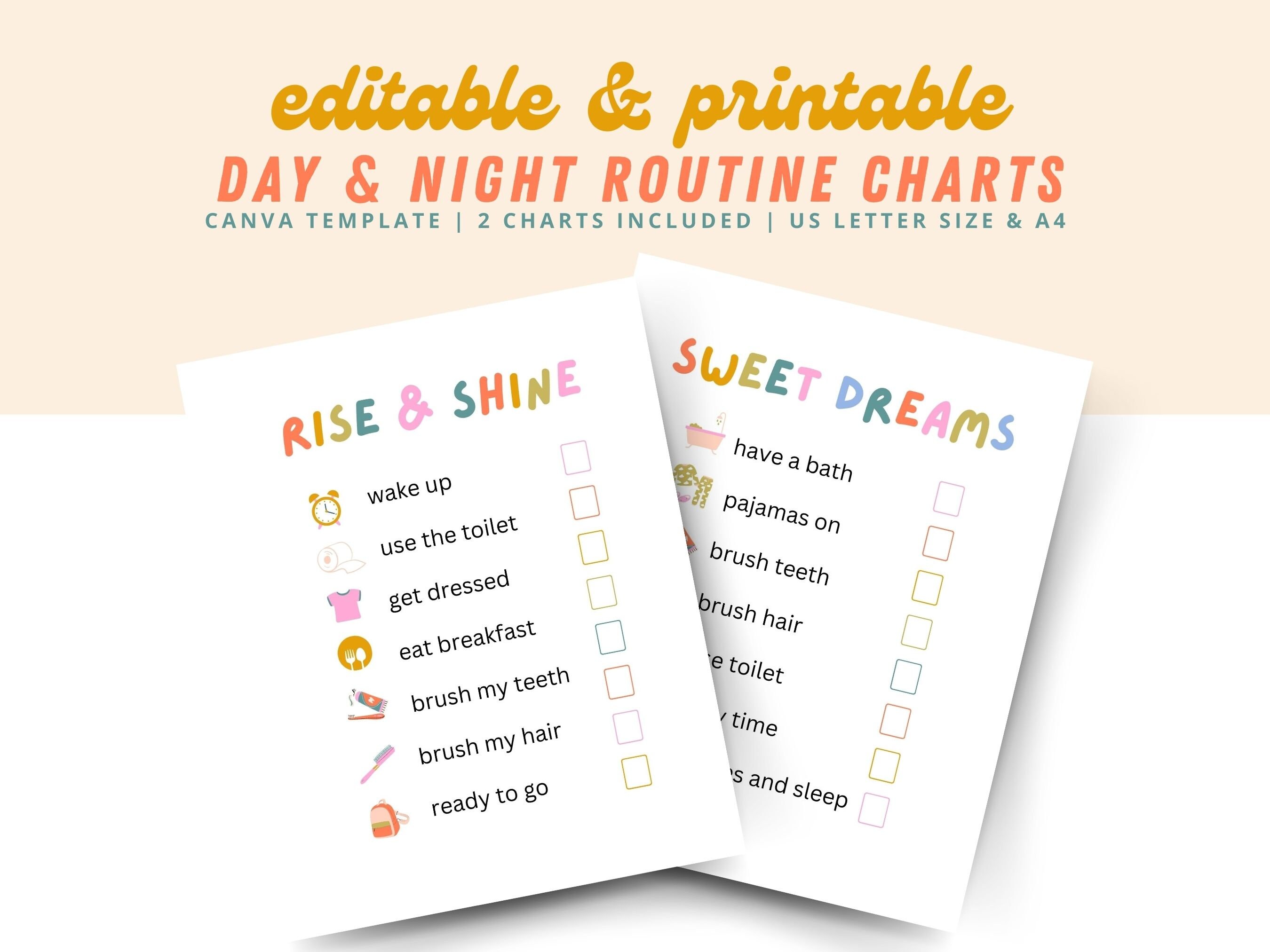 Toddler Chore Chart With Pictures, Kids Routine Checklist, Chore Chart ...