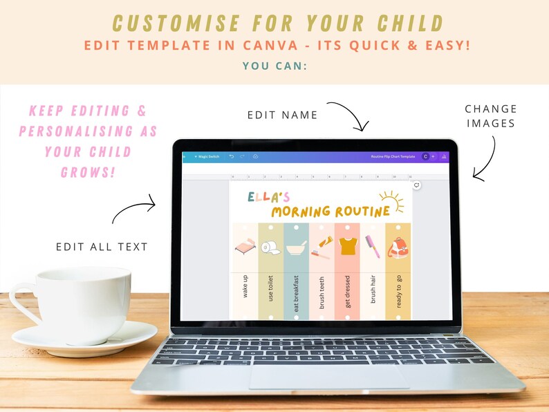 Morning & Evening Routine Flip Chart, Toddler Routine Flip Chart, Kids ...