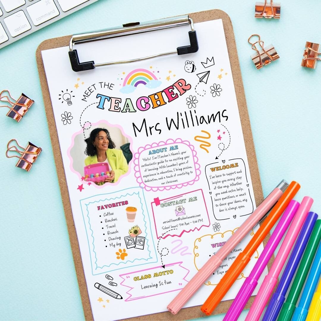 Meet the Teacher Teacher Template Back to School Flyer - Etsy Australia