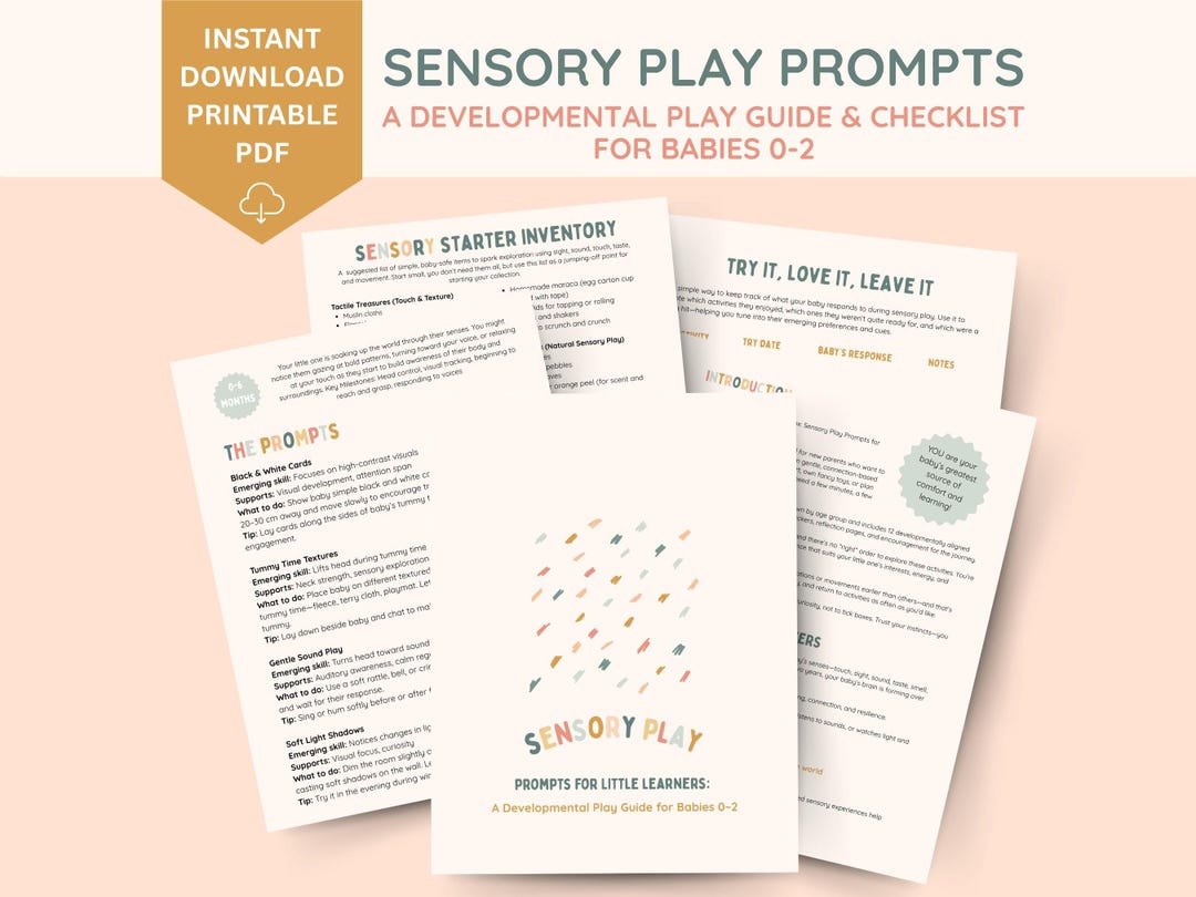 Sensory Play Prompts for Babies and Toddlers, Parents Resource, Baby ...