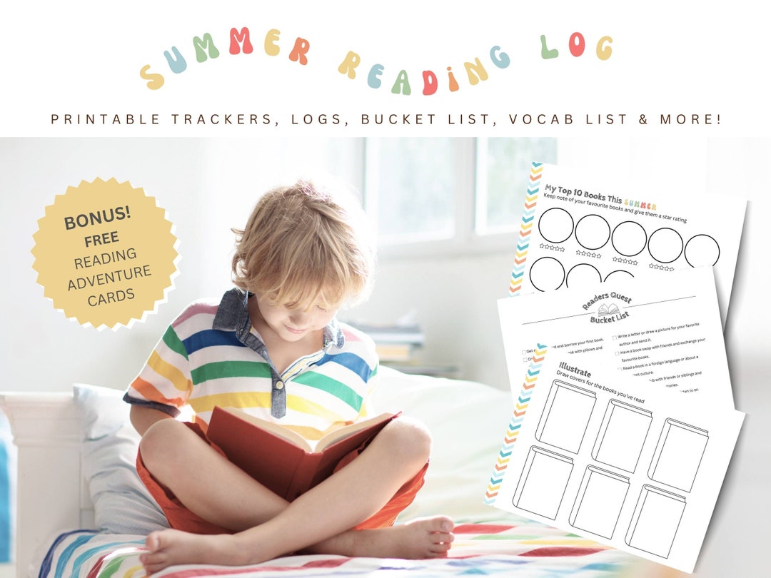 Summer Reading Log Printable, Summer Reading Challenge, Kids Reading ...