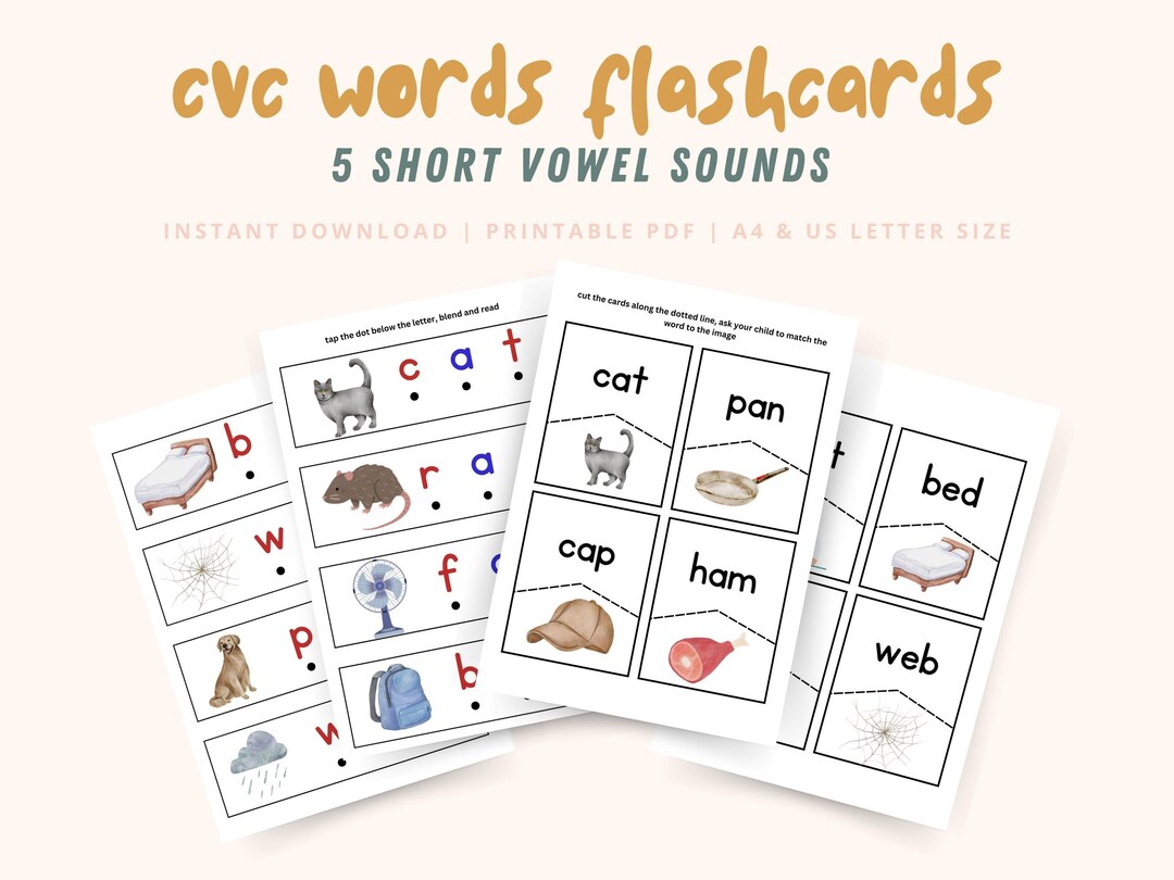 Printable Phonics Worksheet, CVC Words Activity, Kindergarten Reading ...