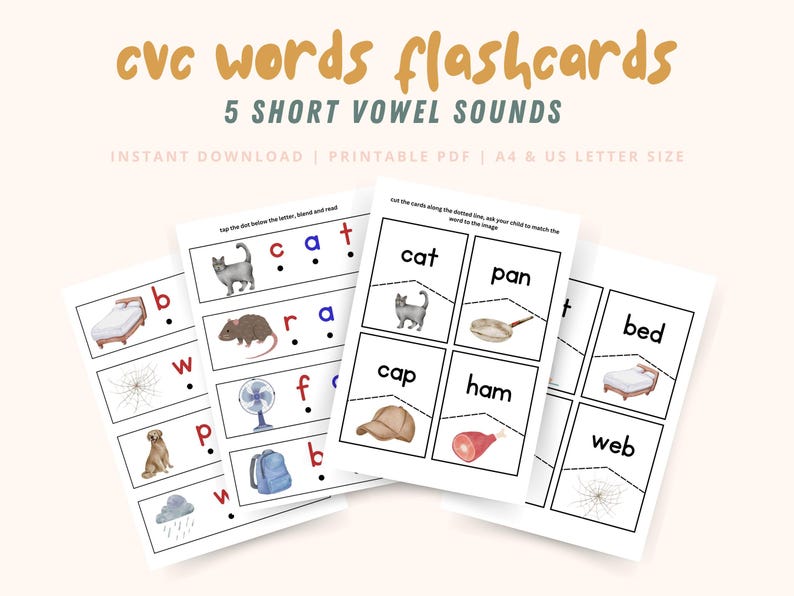 Printable Phonics Worksheet, CVC Words Activity, Kindergarten Reading ...