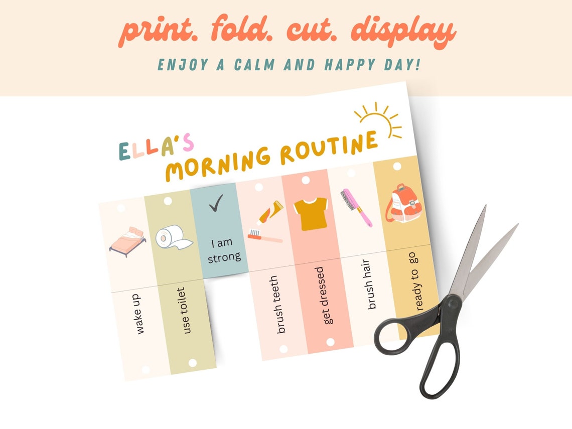 Morning & Evening Routine Flip Chart, Toddler Routine Flip Chart, Kids ...