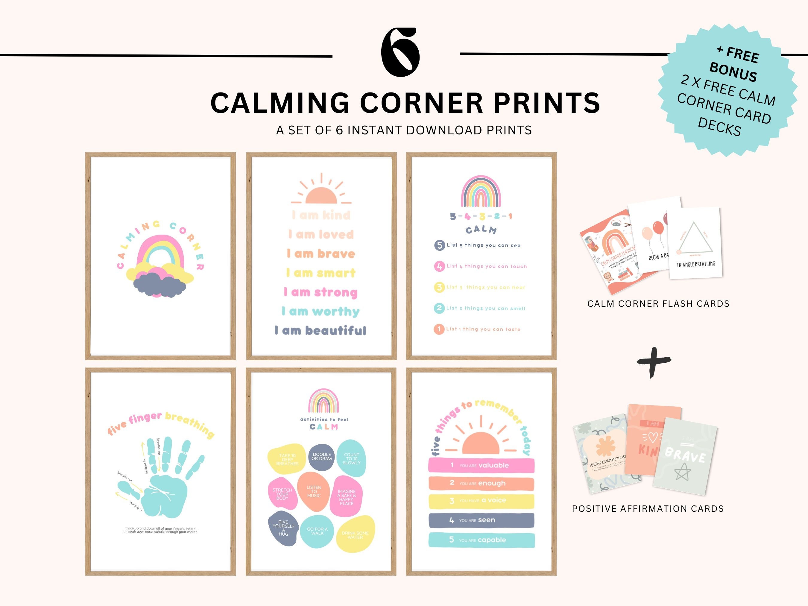 6 Calming Corner Posters, Calm Down Skills, Classroom Boho Calm Down ...