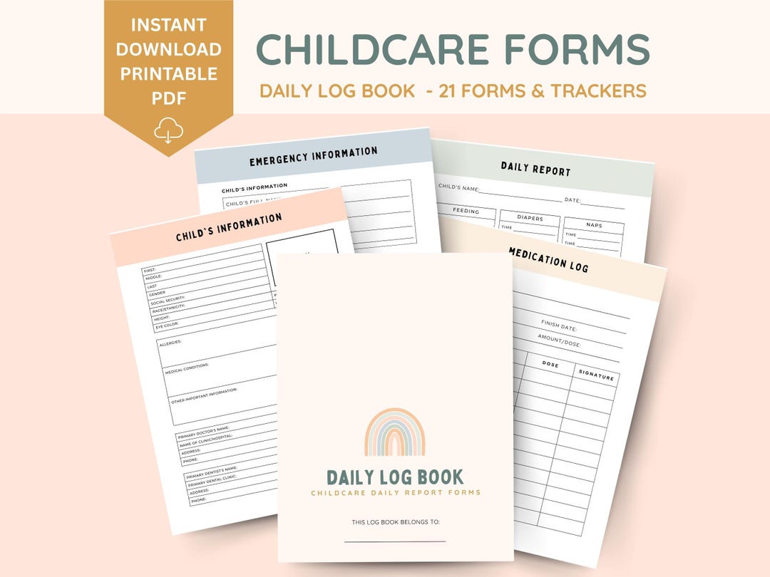 Daily Report Forms for Daycare, Childcare Professionals and Preschool ...