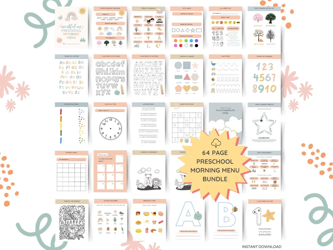 Preschool Morning Menu Printable, Homeschool Preschool, Preschool ...