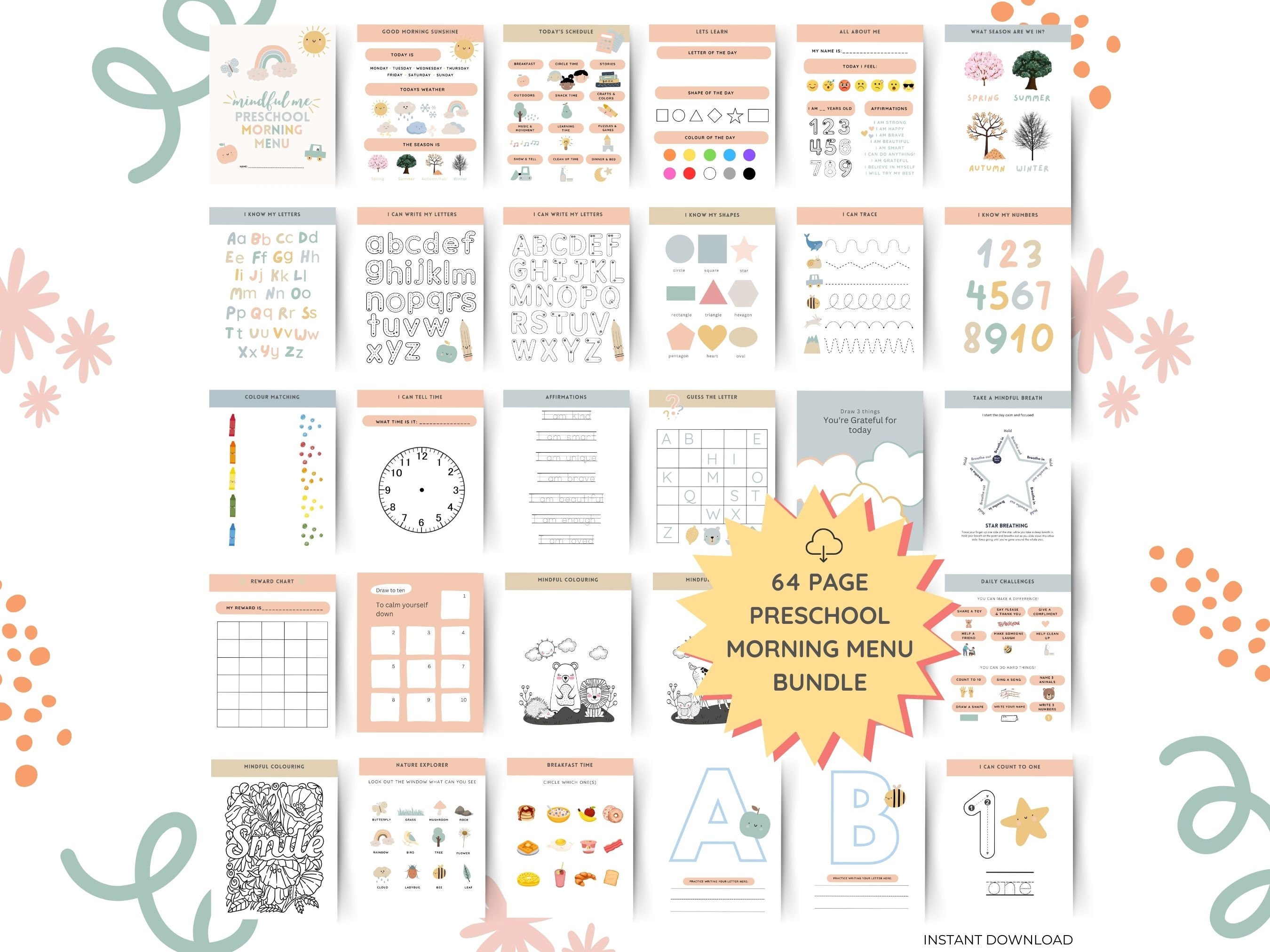 Preschool Morning Menu Printable, Homeschool Preschool, Preschool ...