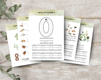 20 Number Tracing Worksheets, Traceable Numbers, Preschool Worksheets ...