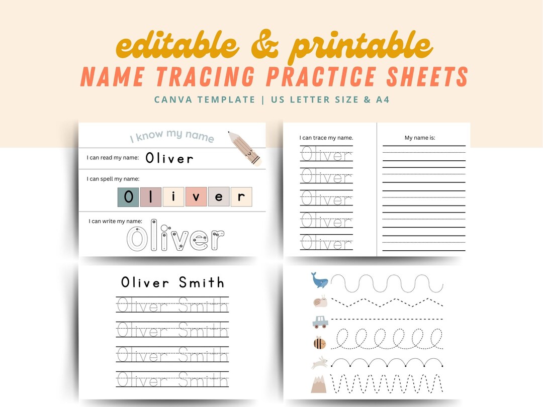Editable Custom Name Tracing Sheet | Personalized Name Tracing Page ...