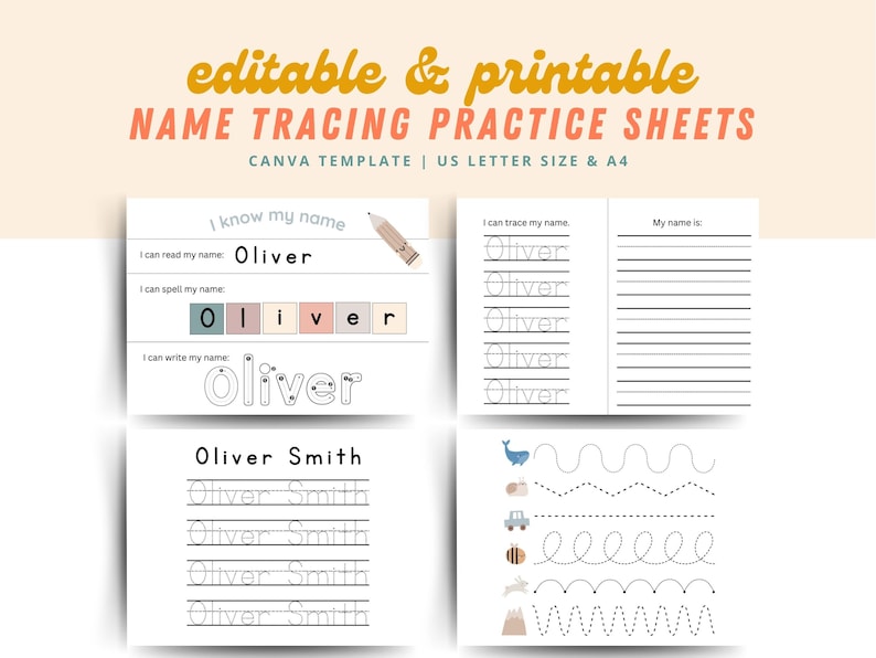 Editable Custom Name Tracing Sheet | Personalized Name Tracing Page ...
