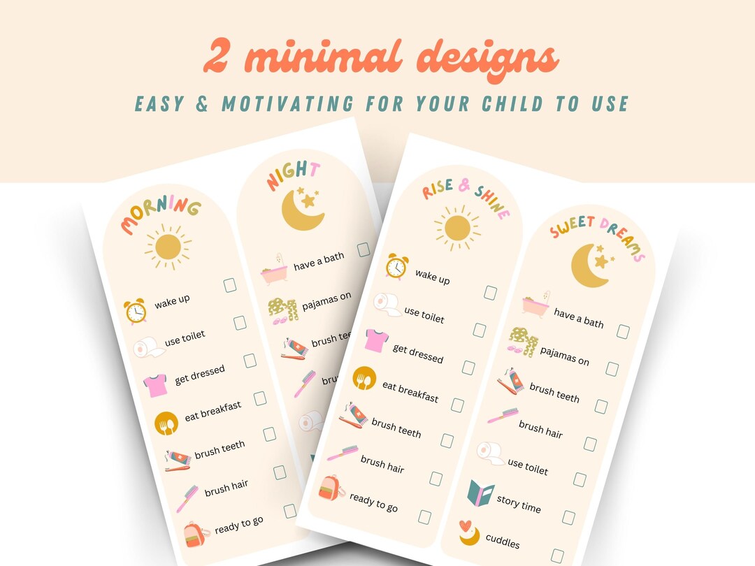 Visual Schedule, Kids Routine Checklist, Chore Chart for Kids, Editable ...
