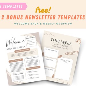 Editable School Newsletter Template, Newsletter Bundle, Monthly ...