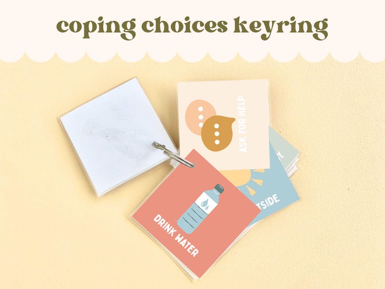 Coping Choices Keyring for Emotional Regulation Self-regulation Visual ...